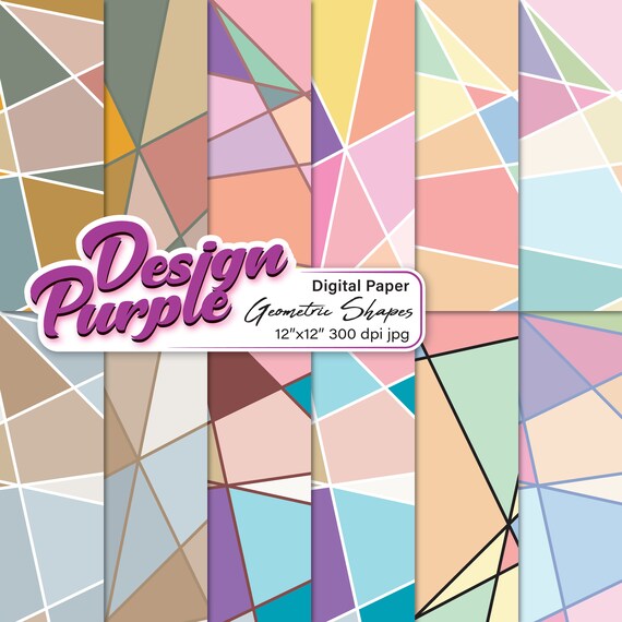 Geometric Shapes Digital Papers Scrapbooking Seamless - Etsy