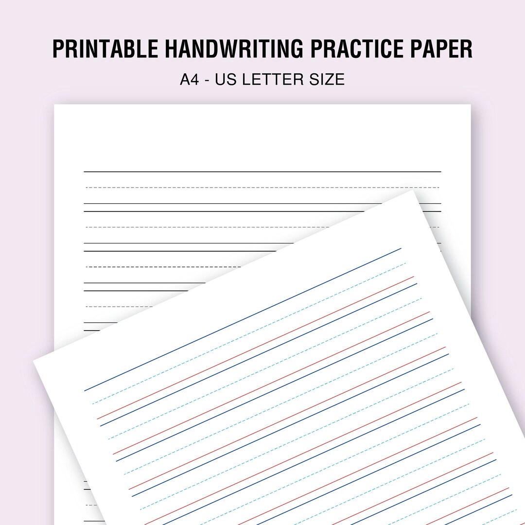 Black and Colorful Printable Handwriting Practice Paper, Printable ...