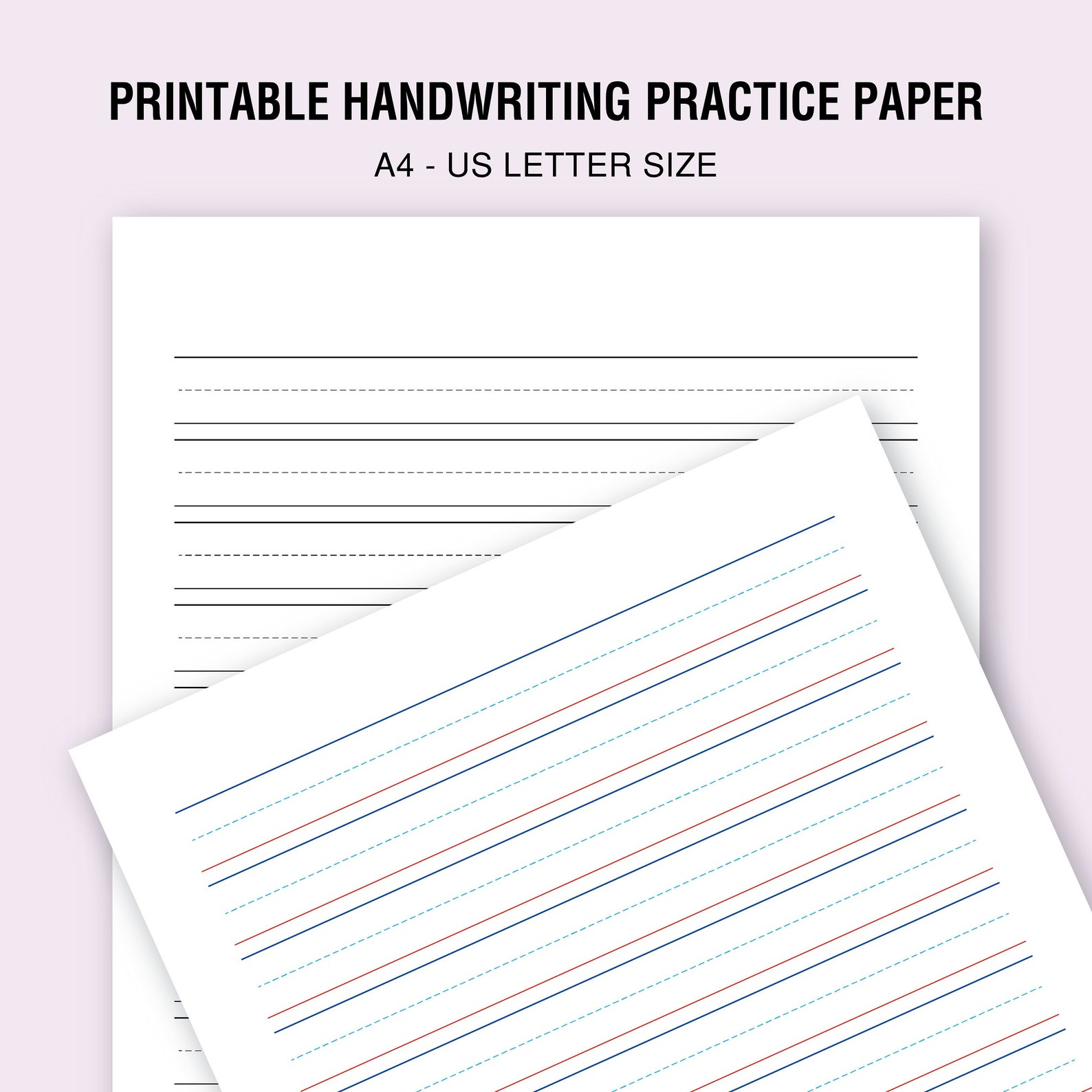 Black and Colorful Printable Handwriting Practice Paper, Printable ...