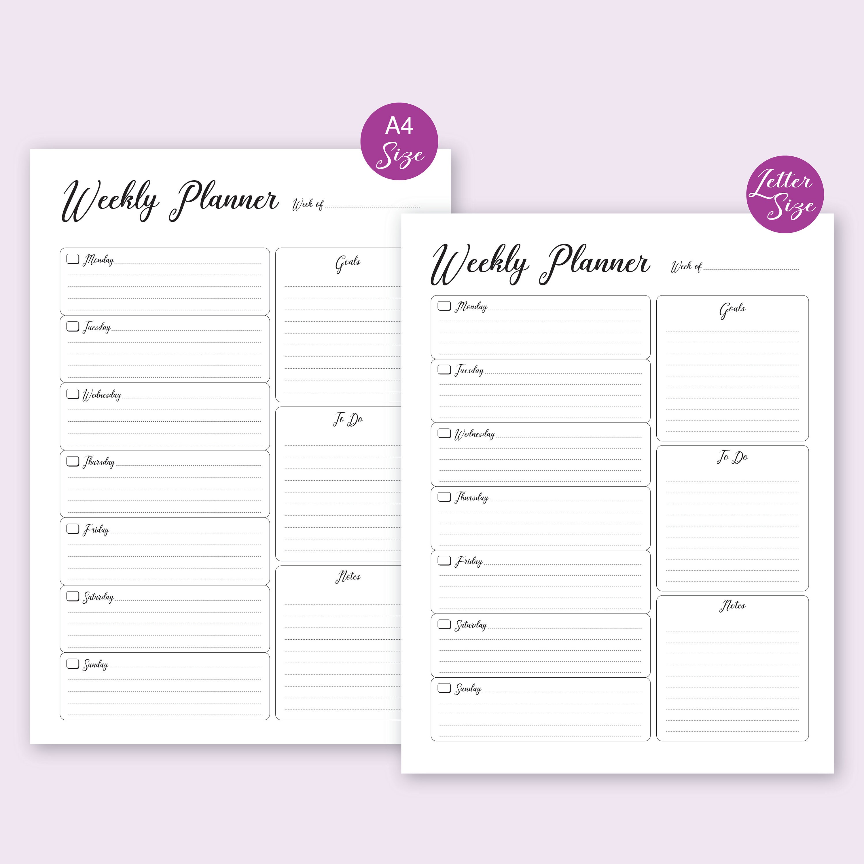 Printable Weekly Planner Weekly Planner and Schedule - Etsy