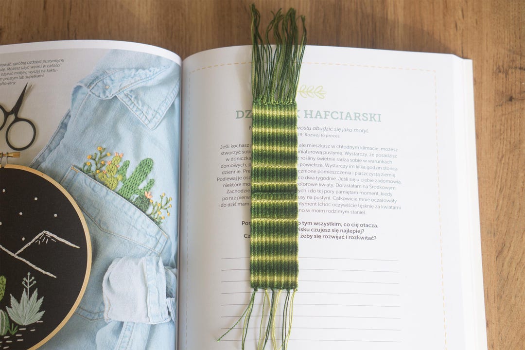 Hand-woven Bookmark in Shades of Green, Will Make a Perfect Gift for a ...