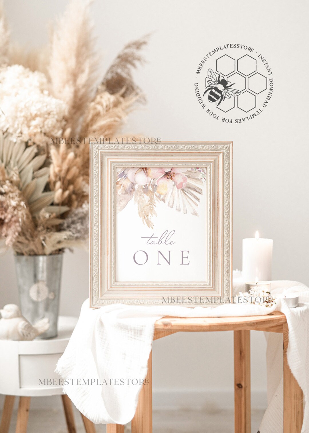 Boho Table Number Template, Table Numbers Editable, Instant Download ...