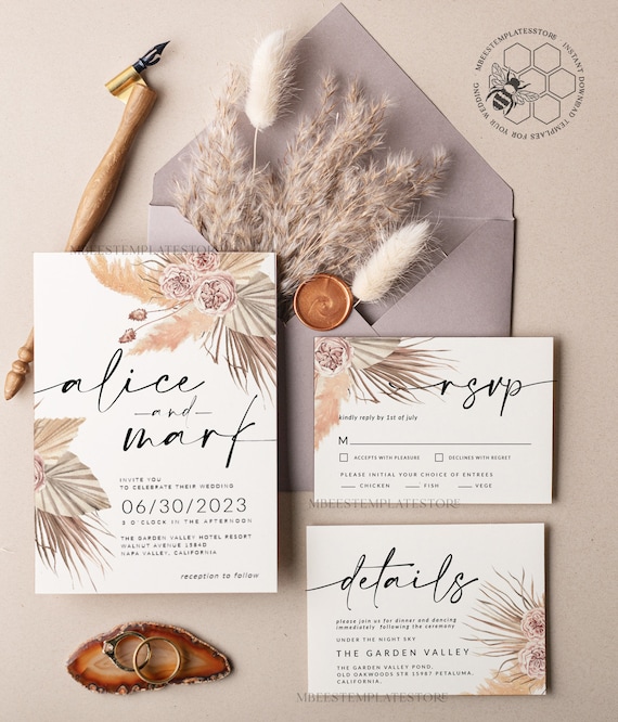 Boho Chic Wedding Invitations