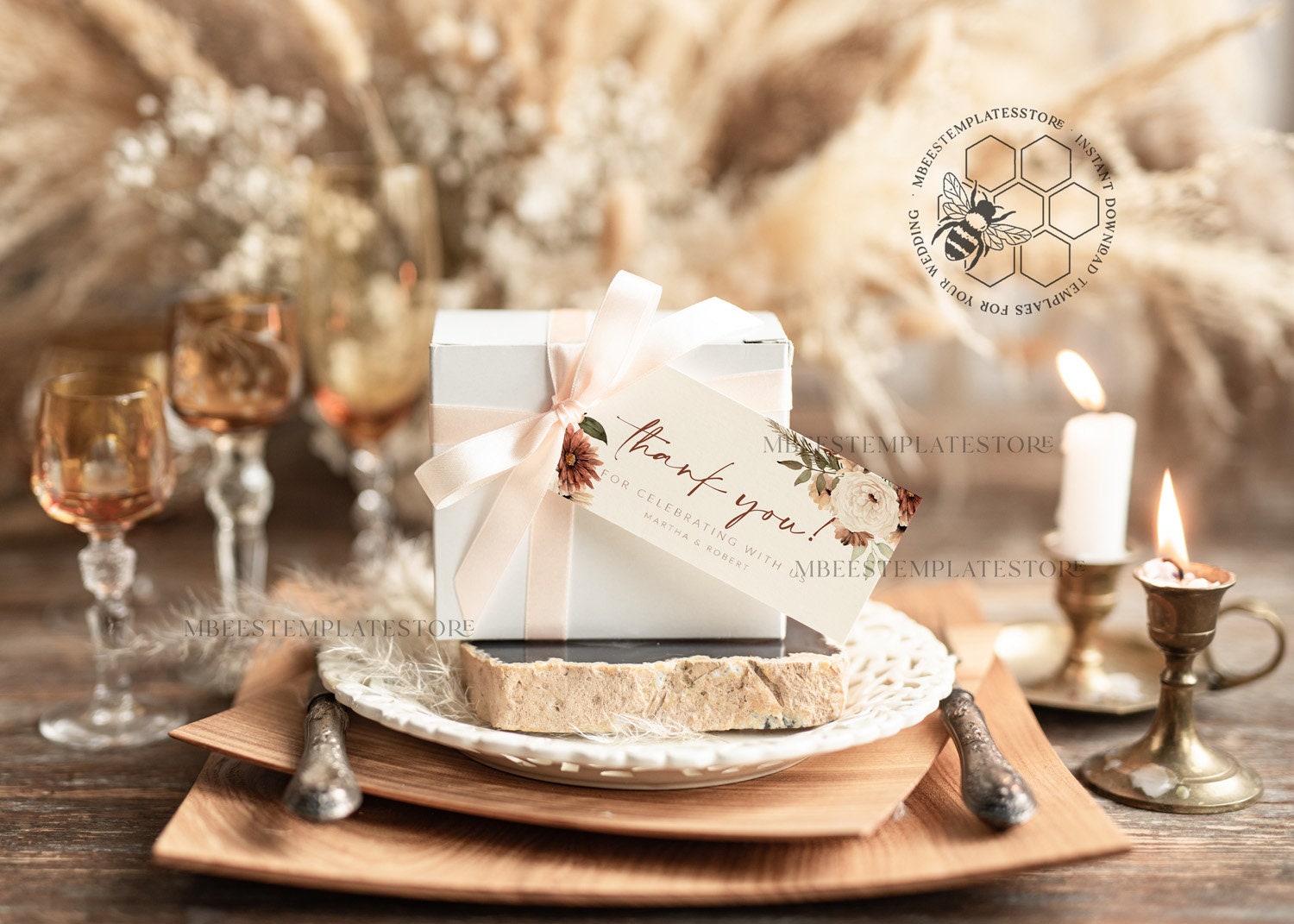 Boho Favor Tag Template Rustic Favor Tag Template Editable - Etsy