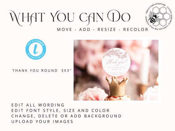 Colorful Round Favor Tag Template Fun To Be One Pink And Gold First