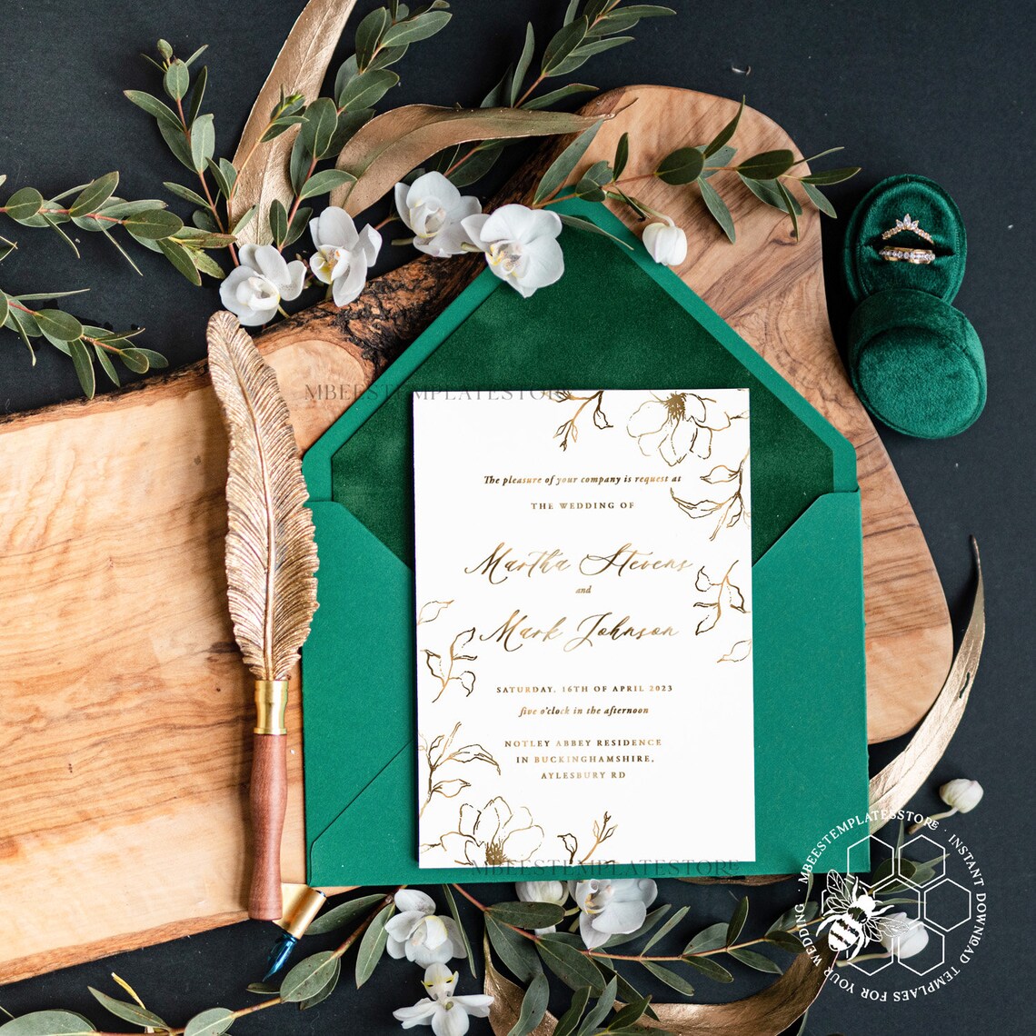 Modern Wedding Invitation Template Instant Download Fine Art - Etsy