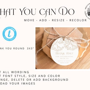 Rustic Round Favor Tag Template, Round Favor Tag Template, Editable ...