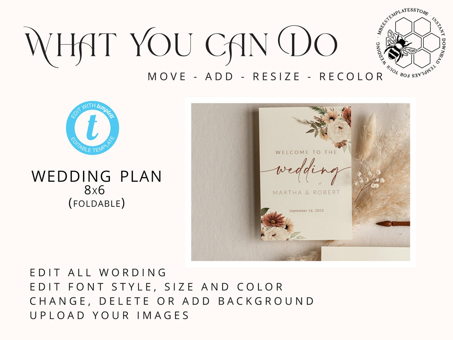 Rustic Wedding Program Template Minimalist Order of Service - Etsy