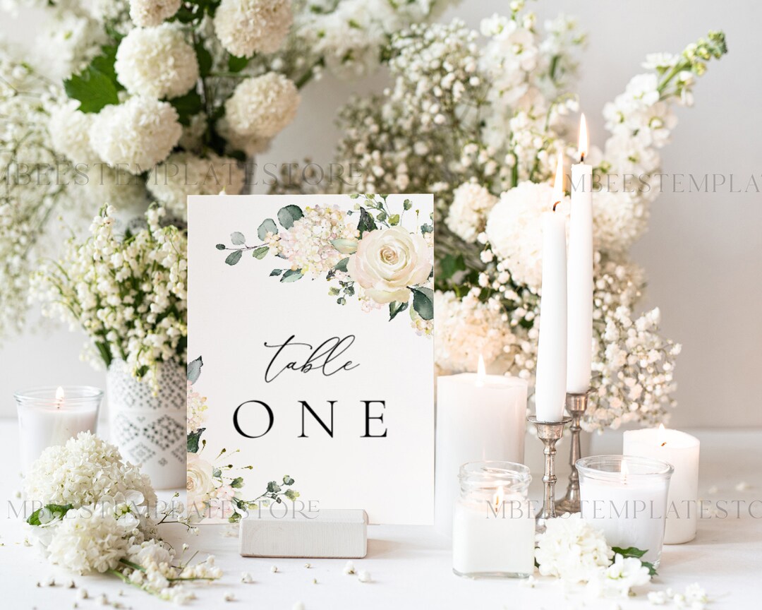 Sage Green Table Number Template, Table Numbers Editable, Instant ...