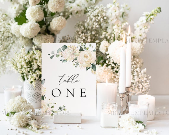 Sage Green Table Number Template Table Numbers Editable | Etsy