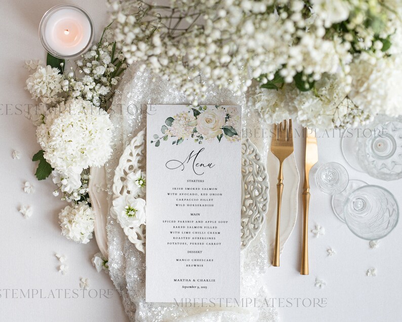 Sage Green Wedding Menu Template Dinner Menus Editable - Etsy