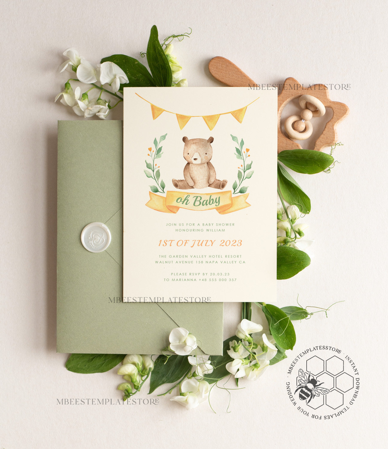 Rustic Baby Shower Invitationtemplate Instant Download - Etsy
