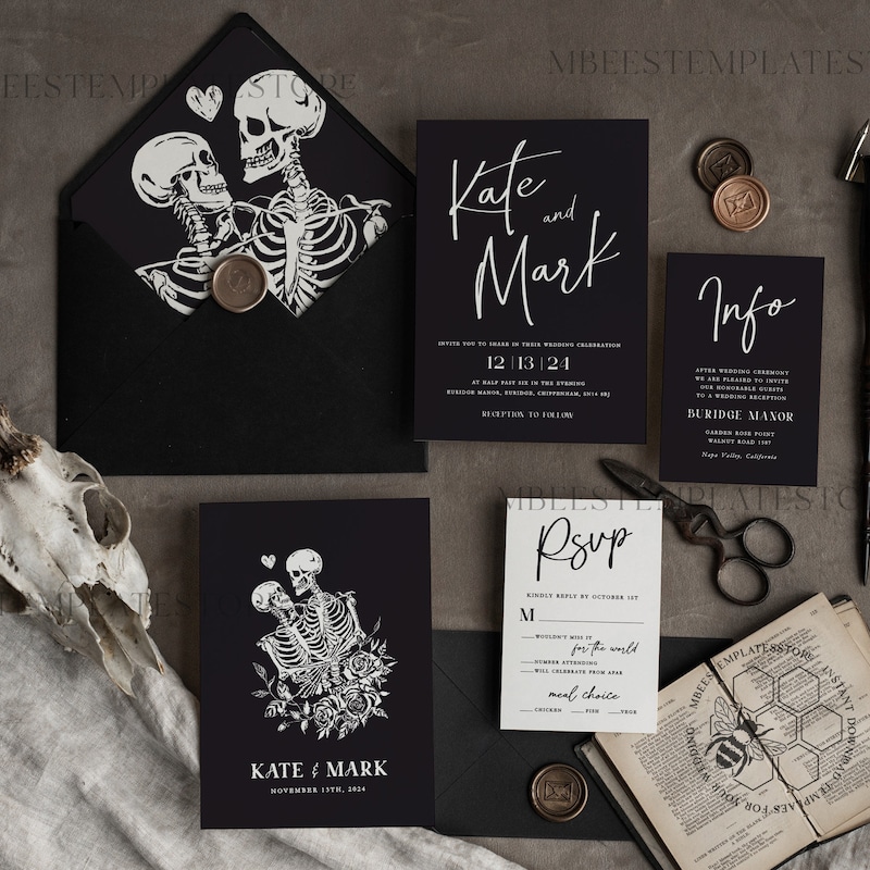 Goth Wedding Invitation - Etsy