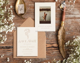 Boho Chick Ivory Wedding Invitations Card Template Instant - Etsy