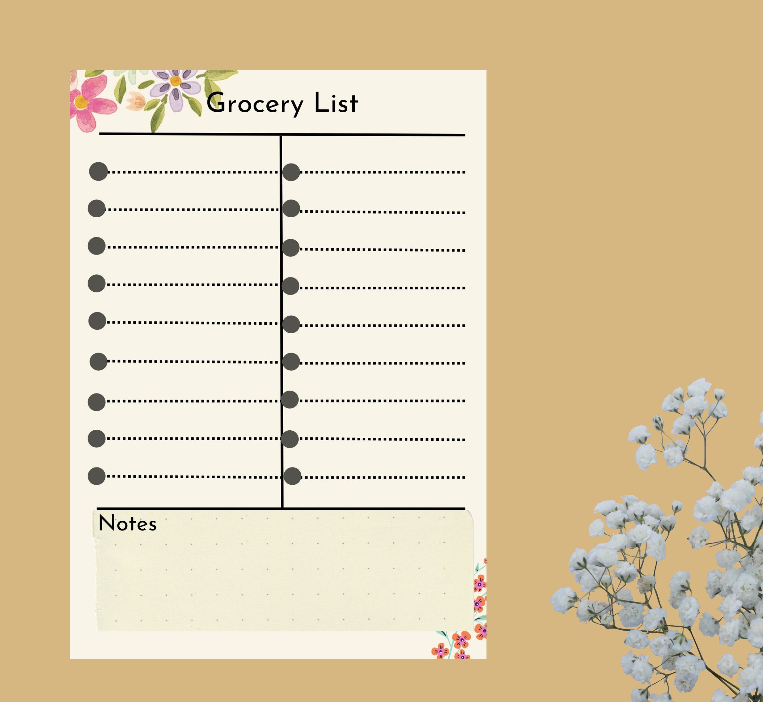 Weekly Meal Plan | Grocery List | Note Sheet | 3 Page Printable PDF ...