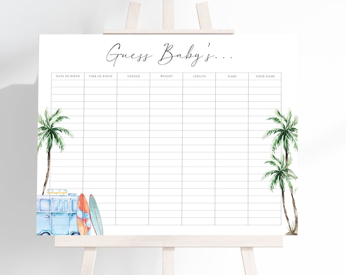 Baby Pool Game Baby Shower Printable Editable Baby Shower Activity Baby ...
