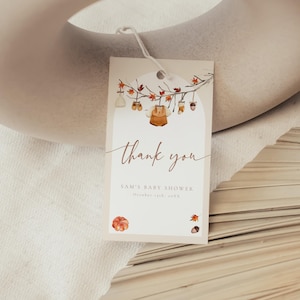 Falling in Love Thank You Tags | Fall Baby Shower Party Favors Tags ...