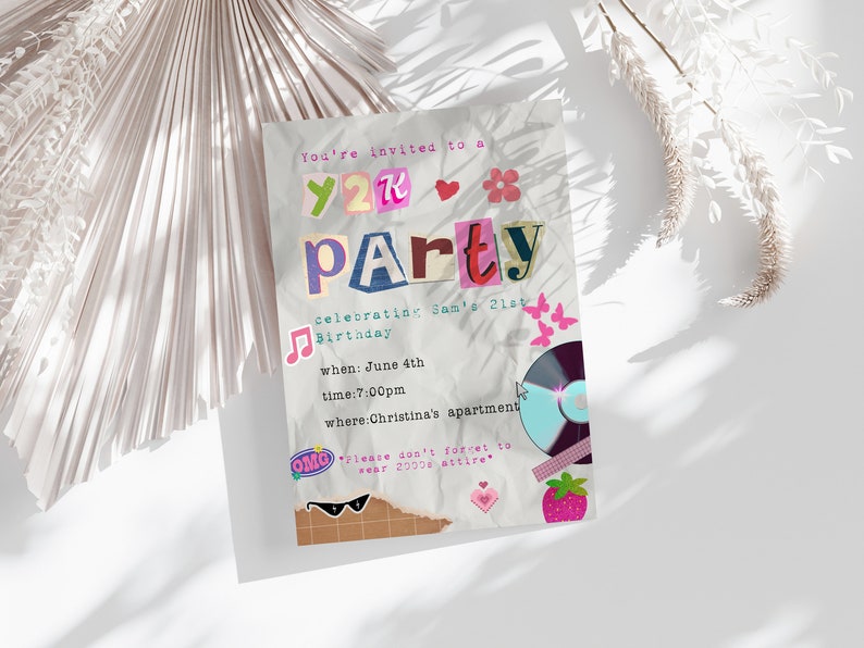 Y2K Party Invite | 2000S Birthday Invitation | Early 2000S Themed Party ...