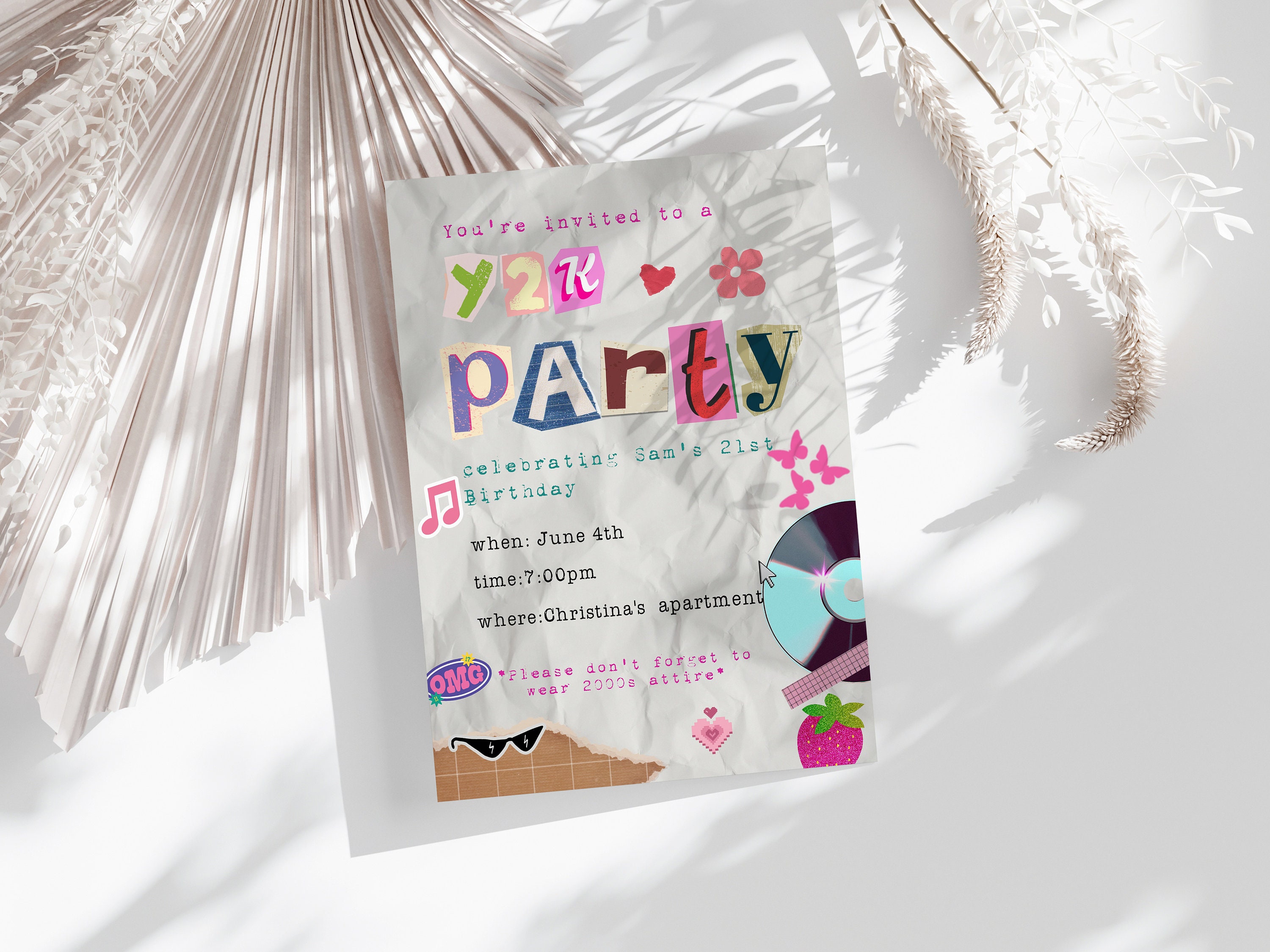 Y2K Party Invite | 2000S Birthday Invitation | Early 2000S Themed Party ...