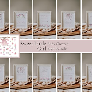 Sweet Baby Girl Baby Shower Sign Bundle | Baby in Bloom Sign Bundle ...
