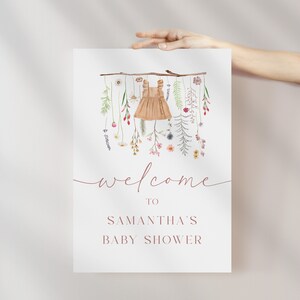 Boho Wildflower Baby Shower Welcome Sign | Flower Welcome Sign ...