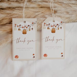 Falling in Love Thank You Tags | Fall Baby Shower Party Favors Tags ...