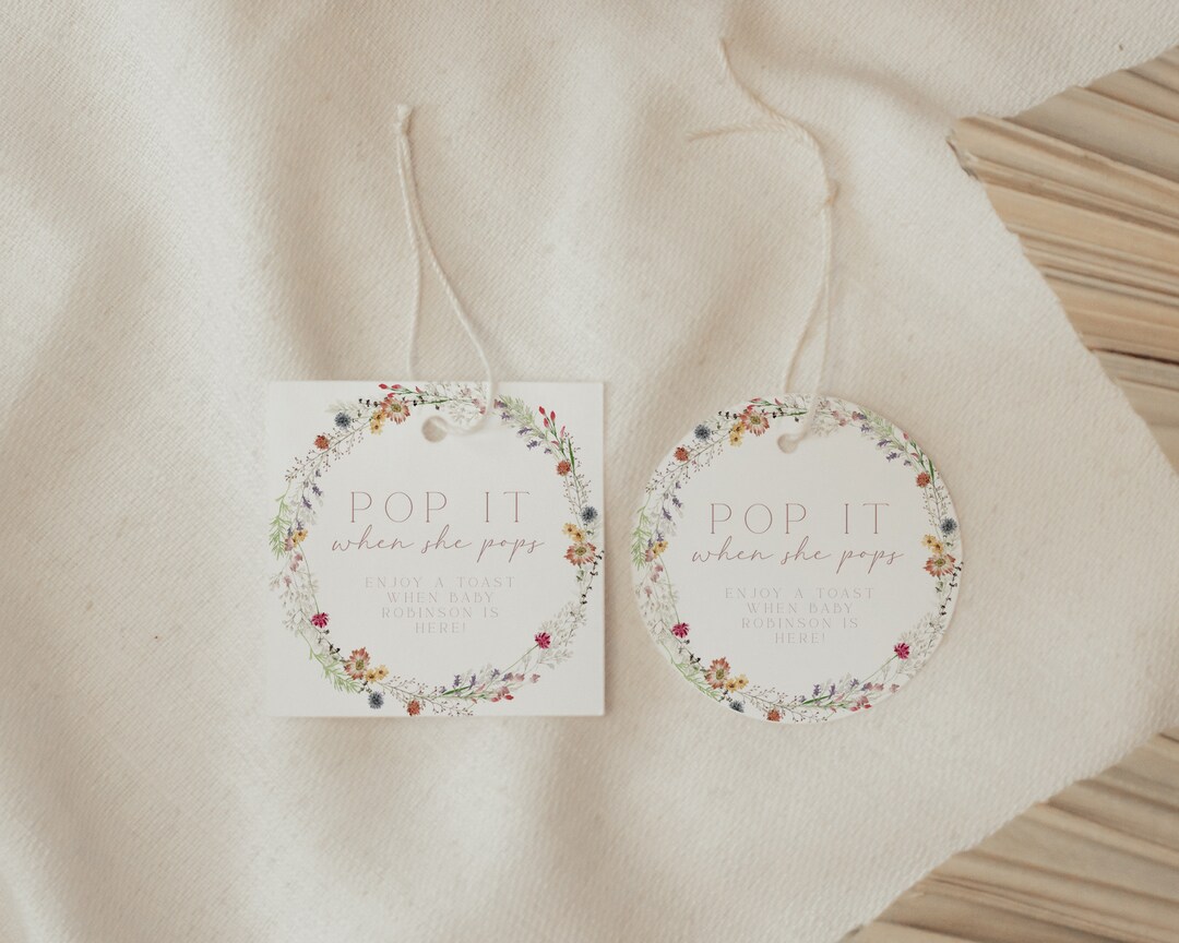 Pop It When She Pops Tags Wildflower Baby Shower | Pop and Cheer Baby ...