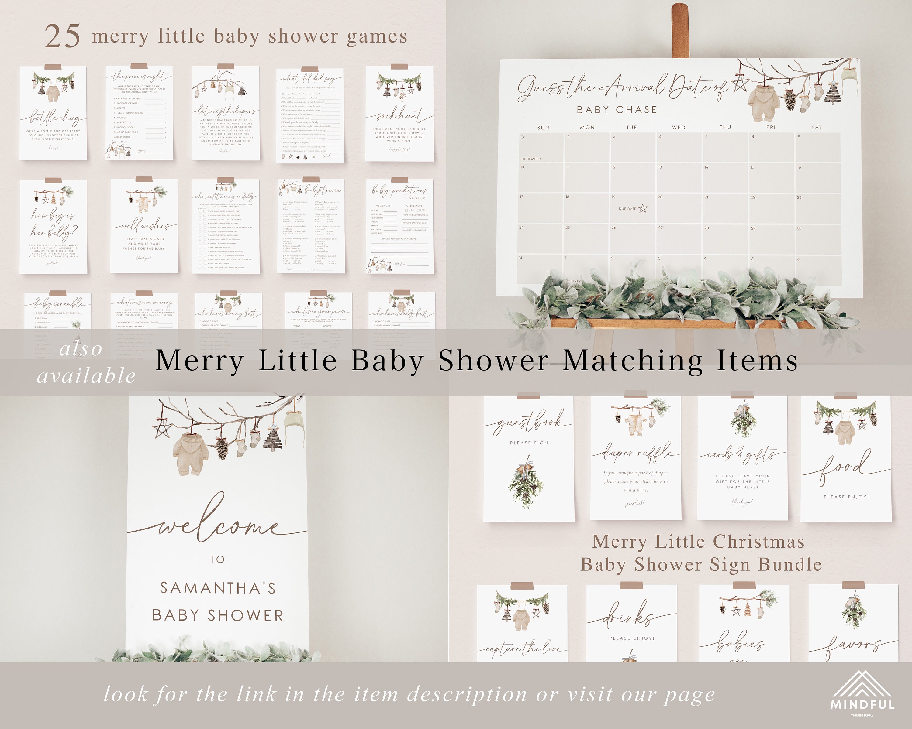 Merry Little Christmas Baby Shower Games Gender Neutral Christmas Baby ...