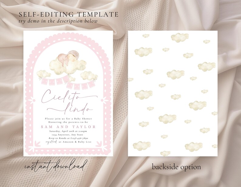 Cielito Lindo Pink Invitation Bundle Our Little Señorita Shower Invite ...