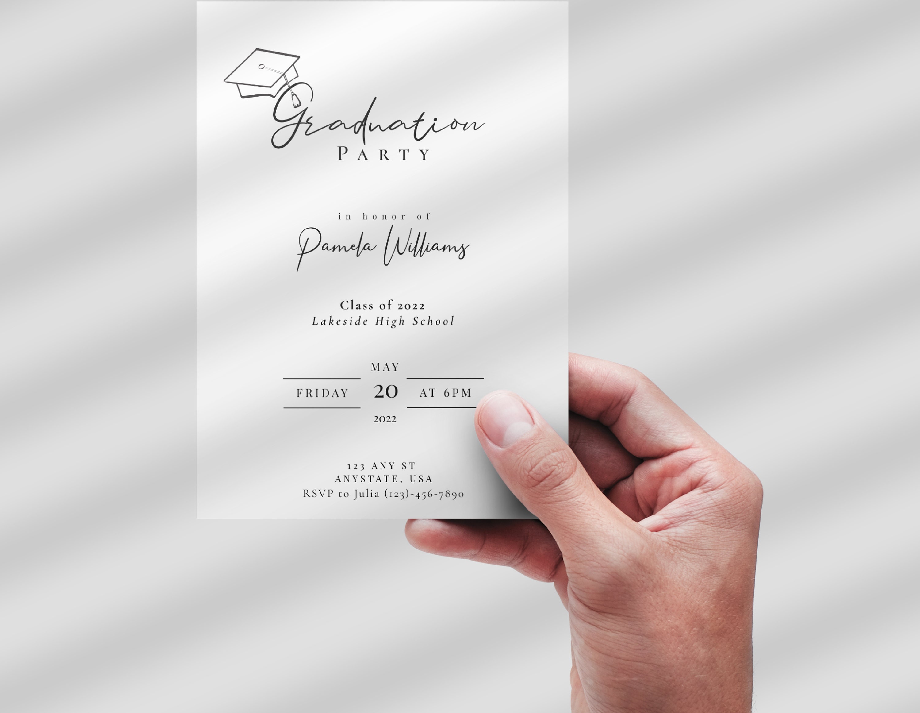 Graduation Party Invitation Instant Download, Minimalist Graduation ...