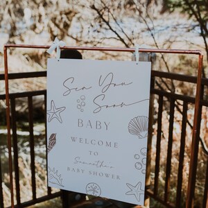 Sea You Soon Baby Shower Welcome Sign | Printable Sign Ocean Theme ...