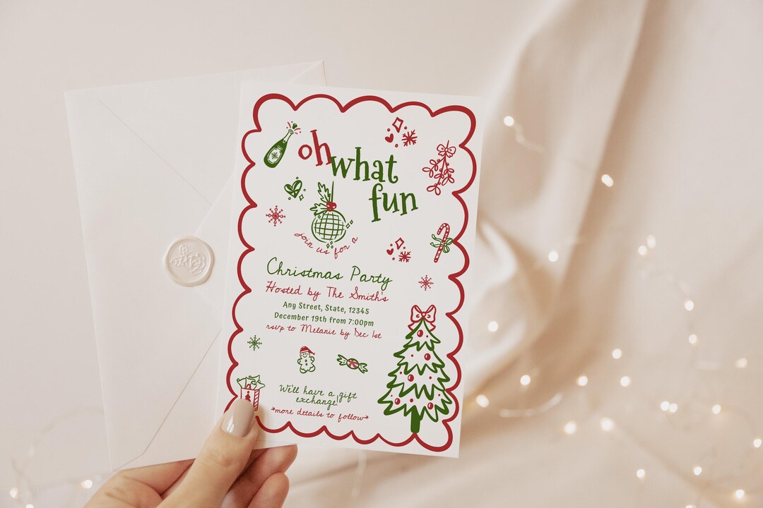 Oh What Fun Christmas Party Invitation | Editable Printable Holiday ...