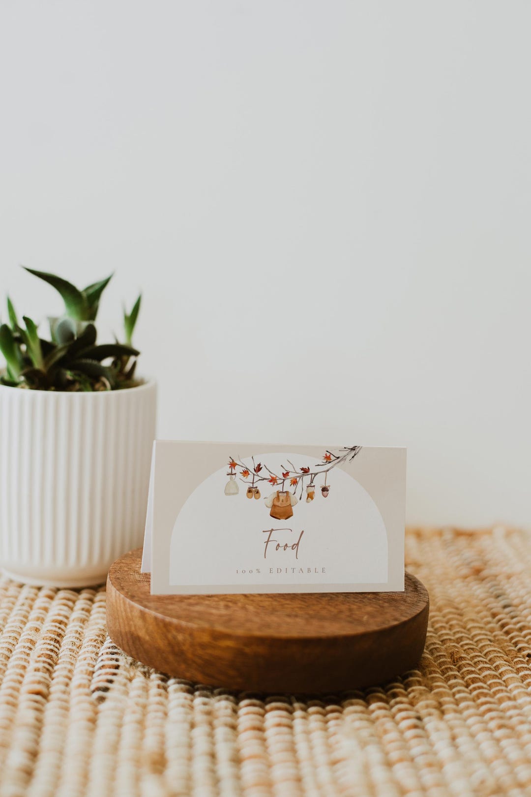 Food Place Cards Autumn Baby Shower | Fall in Love Editable Tented ...