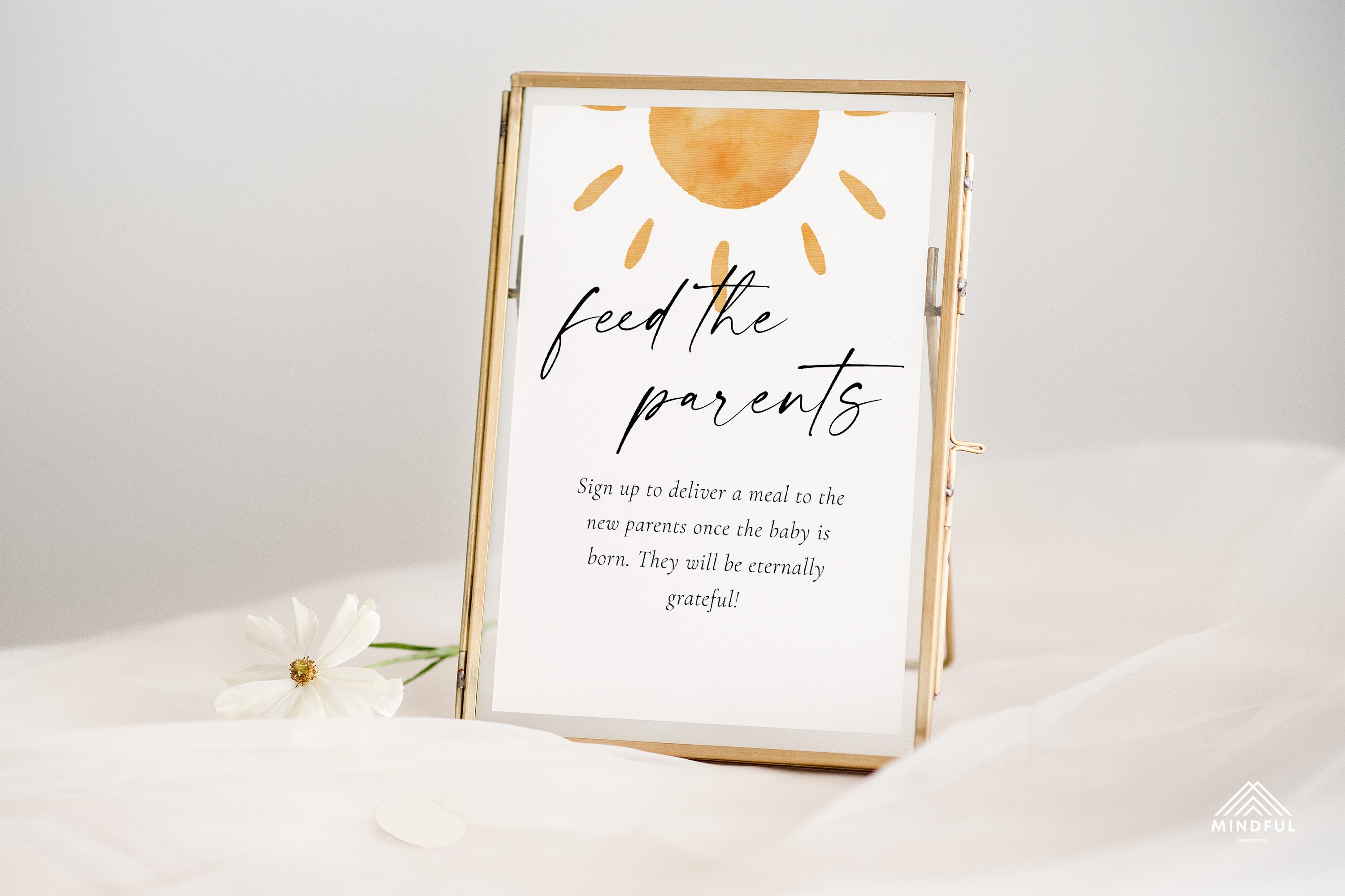Feed the Parents Boho Sun Baby Shower, Meal Train Sign up Instant ...