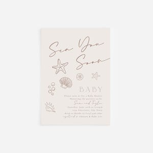 Sea You Soon Baby Shower Invitation | Editable Coastal Baby Shower ...