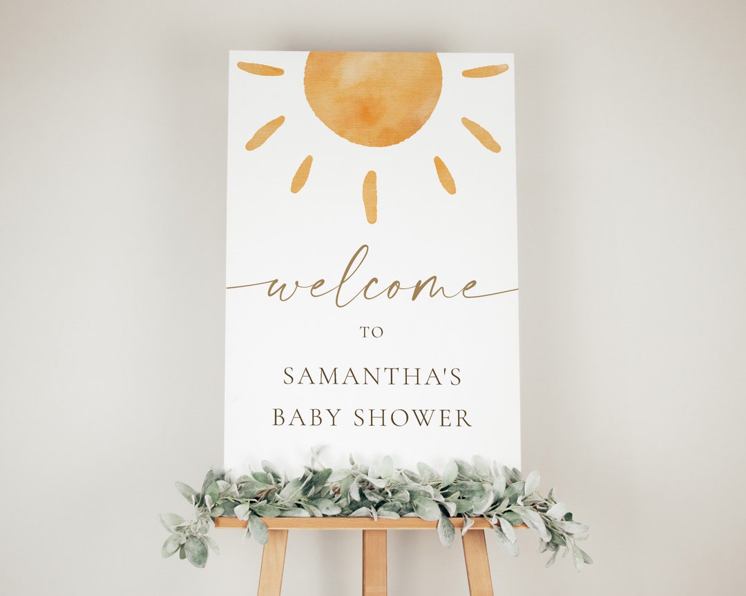 Little Ray of Sunshine Welcome Sign Baby Shower | Here Comes the Son ...