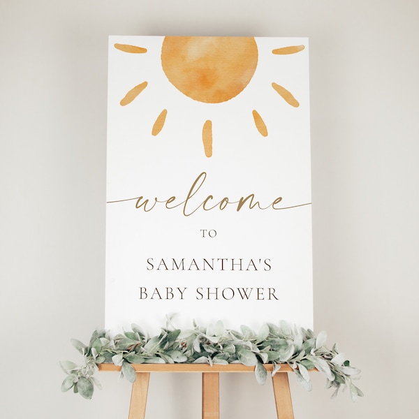 Baby Shower Welcome Sign Sunshine - Etsy