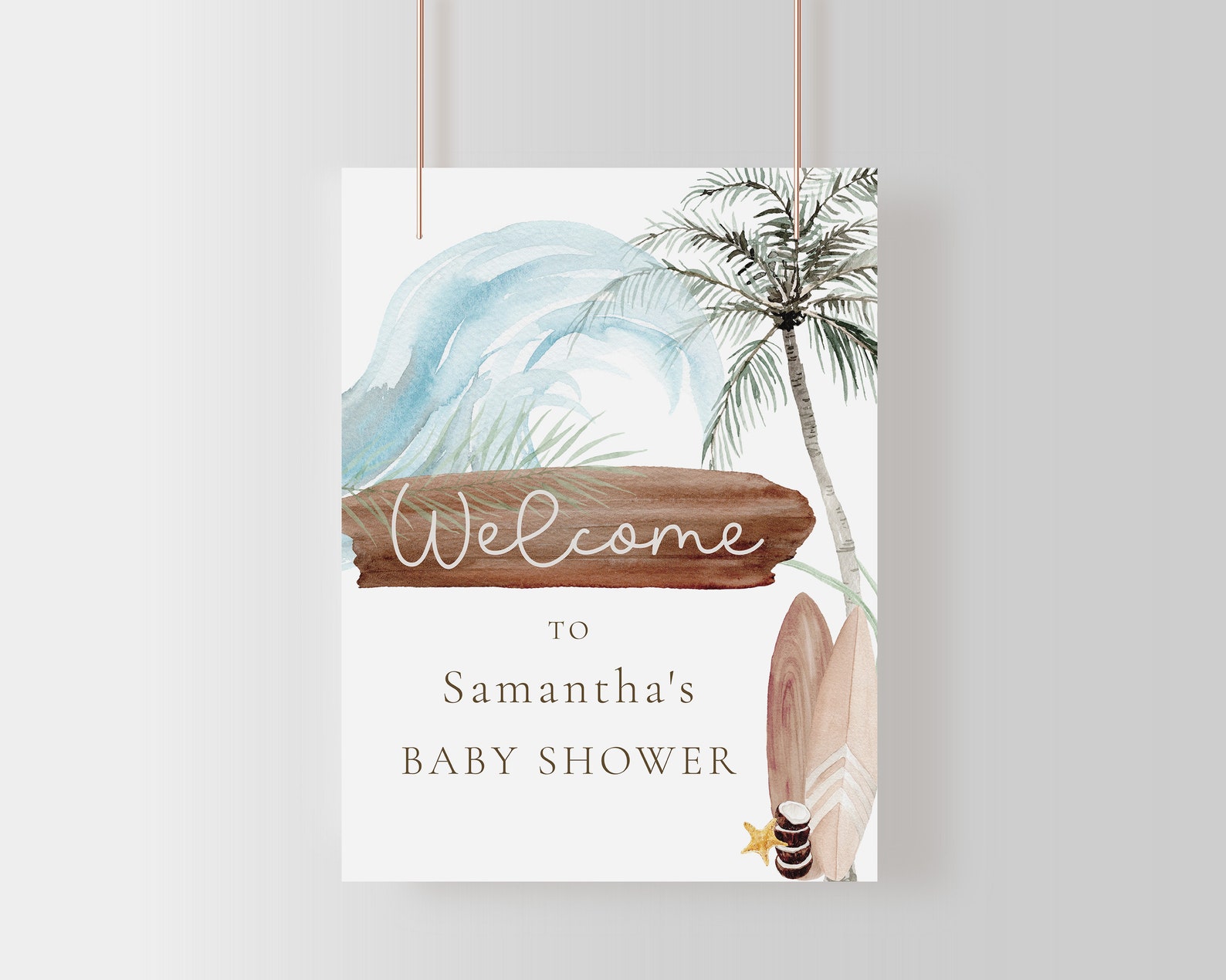 Baby on Board Welcome Sign Editable | Summer Baby Shower Editable Sign ...