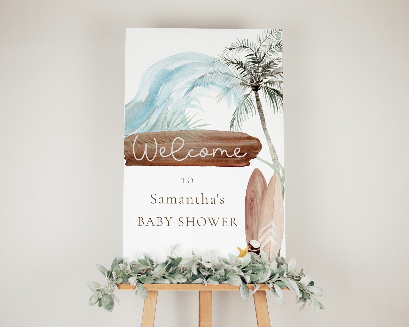 Baby on Board Welcome Sign Editable | Summer Baby Shower Editable Sign ...
