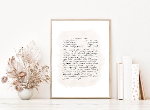 Custom Hand Drawn Recipe Digital Print Kitchen and Dining | Etsy