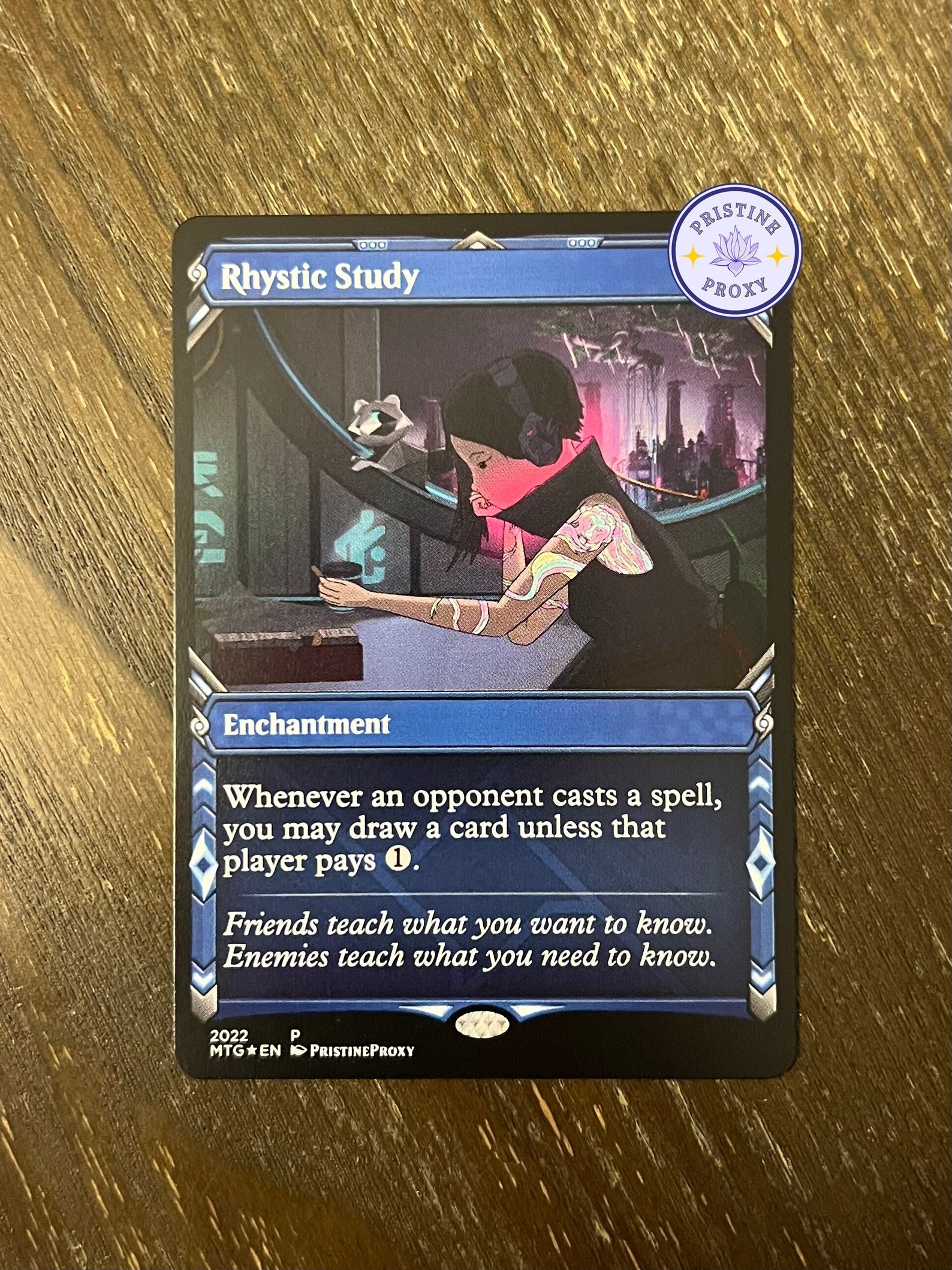 Rhystic Study Lofi Girl Neon Kamigawa Altered Art Proxy - Etsy