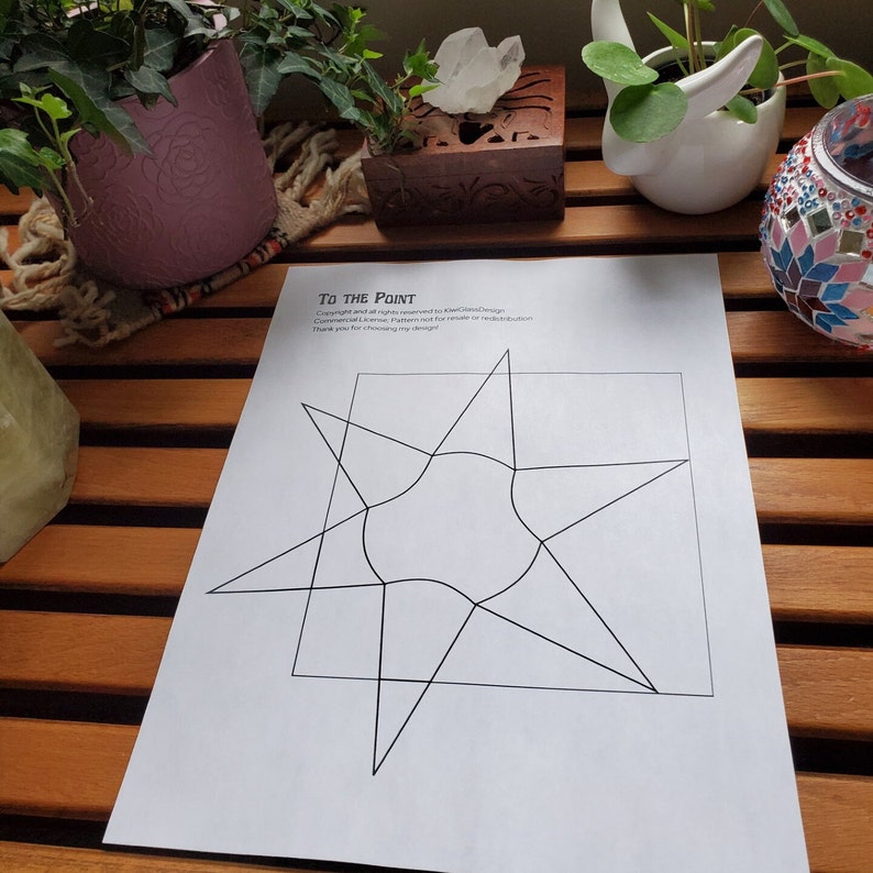 Geometric Stained Glass Template Design for Stained Glass - Etsy