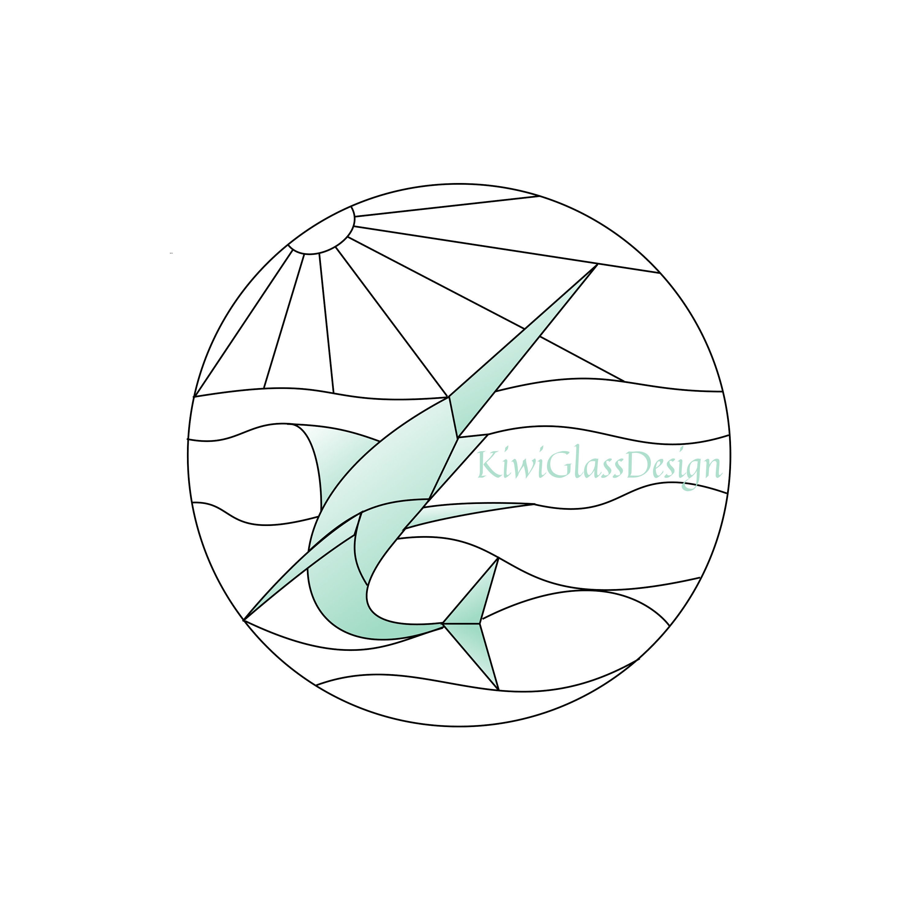 Swordfish Stained Glass Template Underwater Design for Stained Glass - Etsy