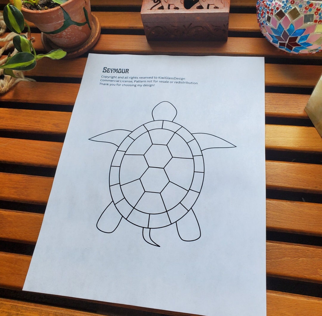 Simple Turtle Stained Glass Template Turtle Design for Stained Glass - Etsy