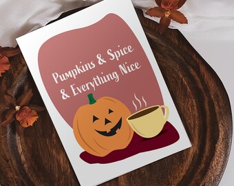 Pumpkin Spice Note Cards - Etsy