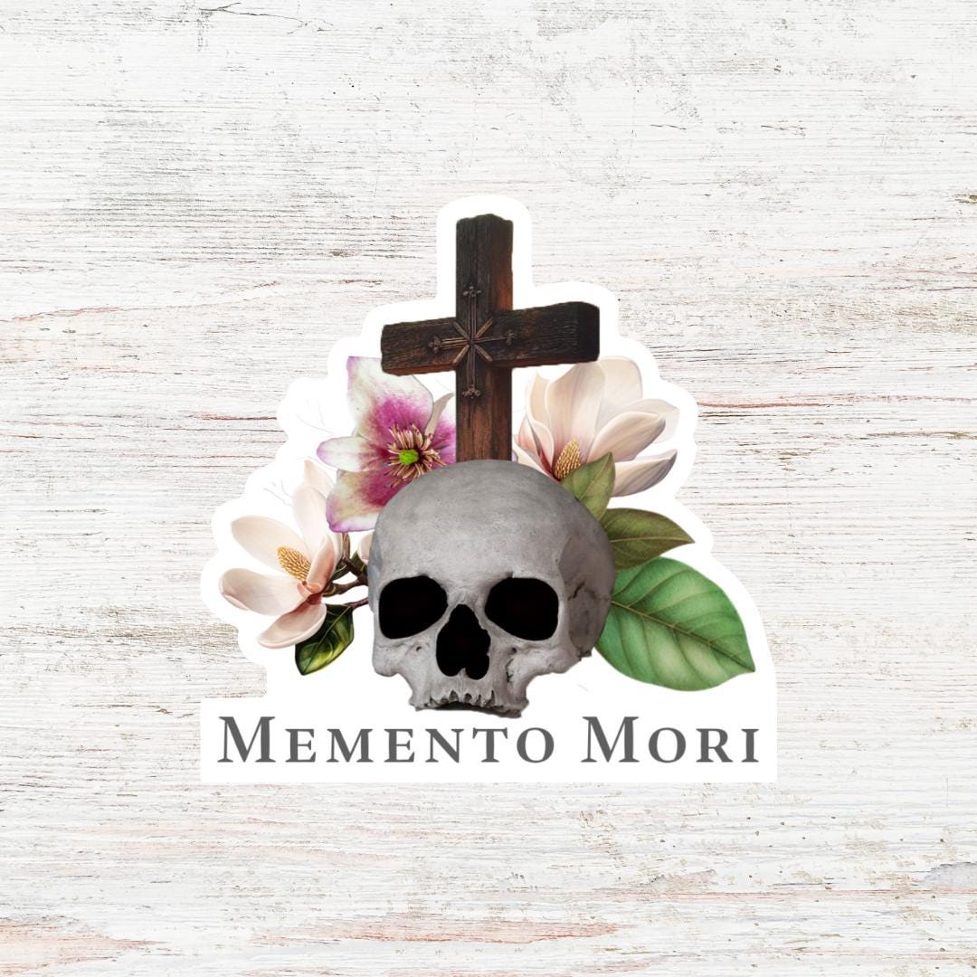 Catholic Memento Mori Vinyl Sticker – Waterproof Faith-inspired Decal ...