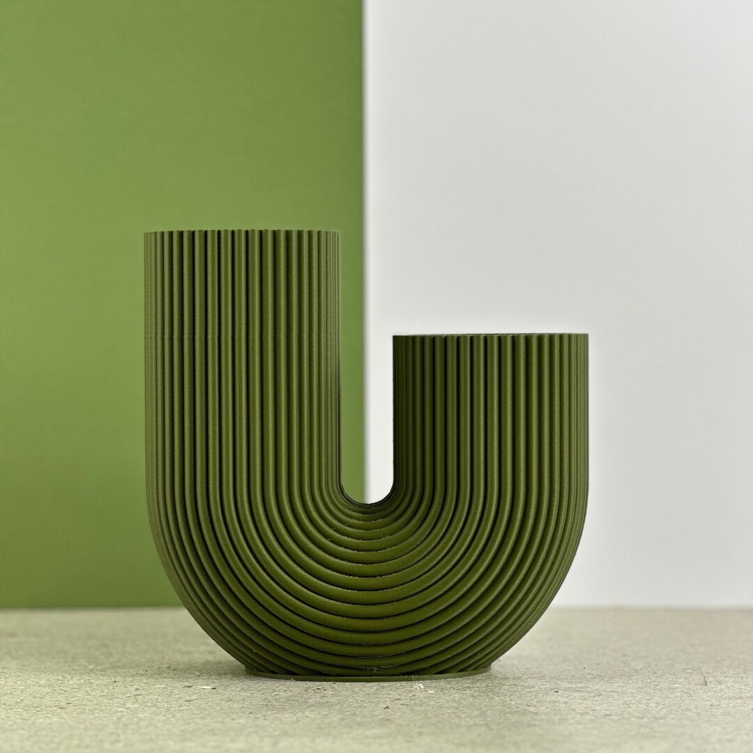 Decorative Vase U-shaped Vase Vase 3D Print Vase Dried Flowers Pampas ...