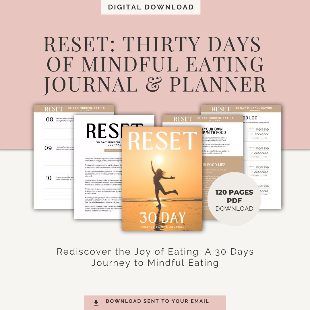 Reset: 30 Days of Mindful Eating Journal & Planner - Etsy