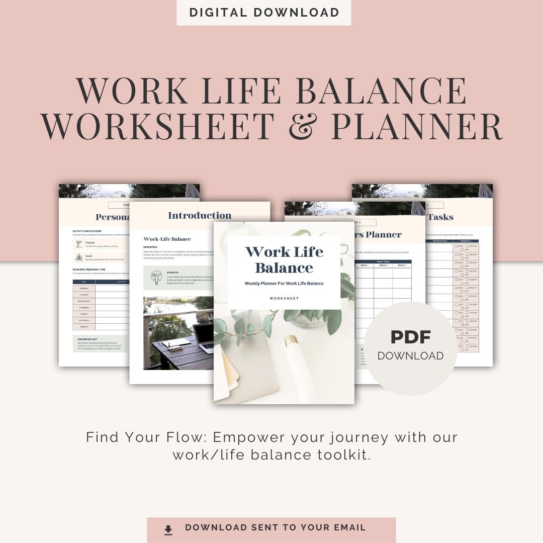 Work/life Balance Worksheet & Planner - Etsy