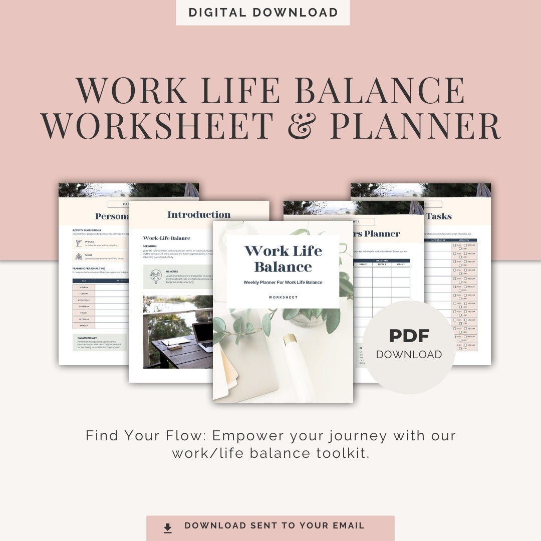 Work/life Balance Worksheet & Planner - Etsy